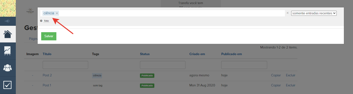 Tags para artigos. Getcourse blog